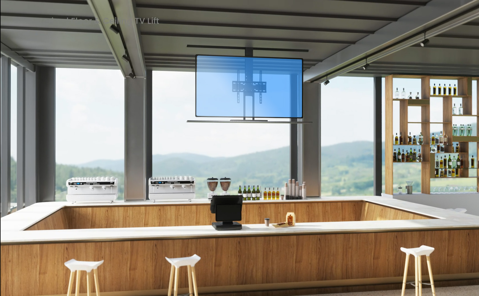 ECM784 Electric Motorised TV Lift Ceiling/Floor Mount 400x400 45KG ...